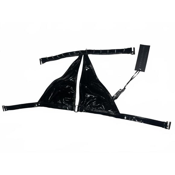 Dolls Kill | Tops | Black Spiked Halter Vegan Leather Crop Top Goth ...